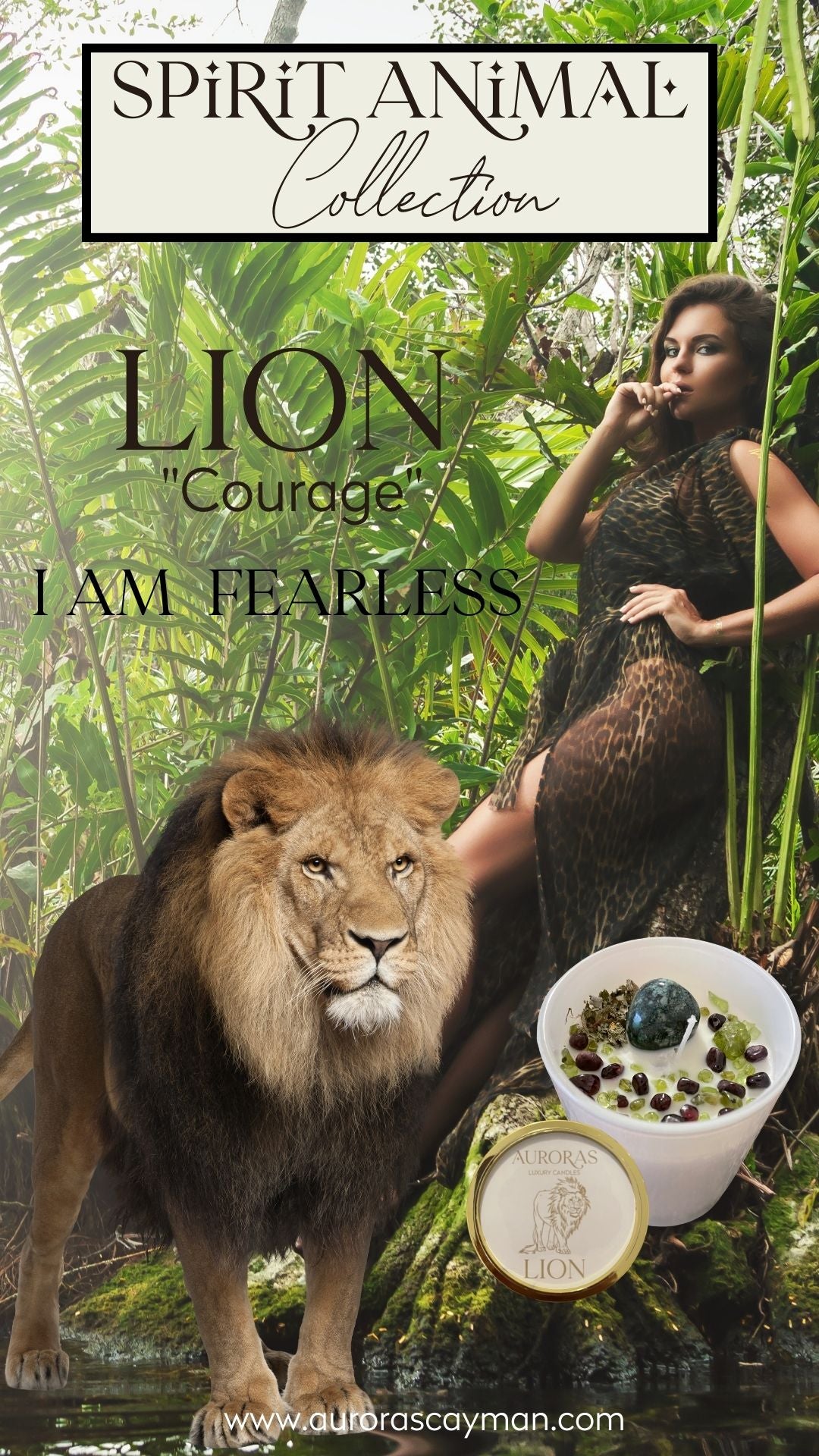 Spirit Animal Collection Lion "Courage" Luxury Candle – Auroras Cayman
